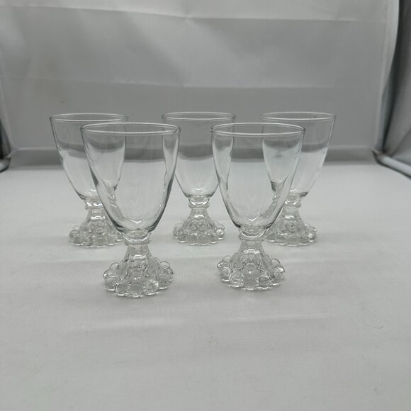 Anchor Hocking | Dining | Vintage Set Of 5 Anchor Hocking Berwick Boopie Clear Wine Juice Glass ...